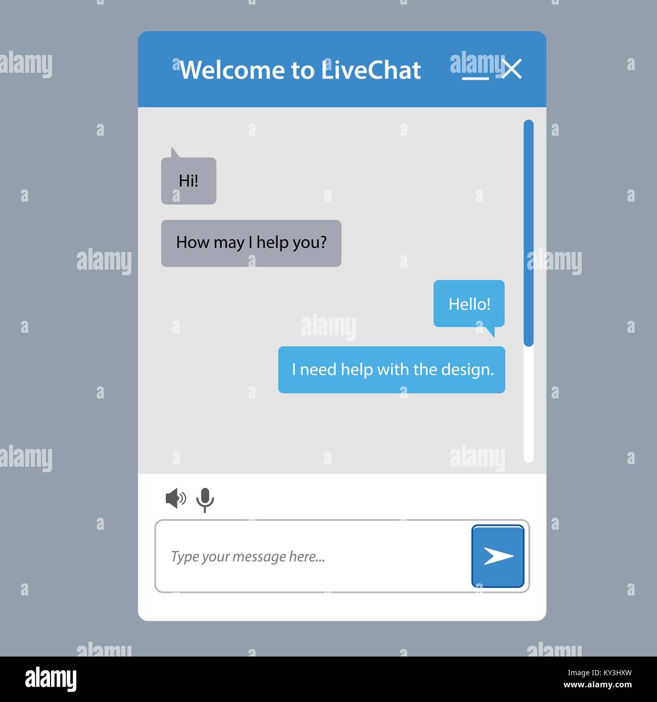The universal live chat window for web Stock Vector Image & Art - Alamy