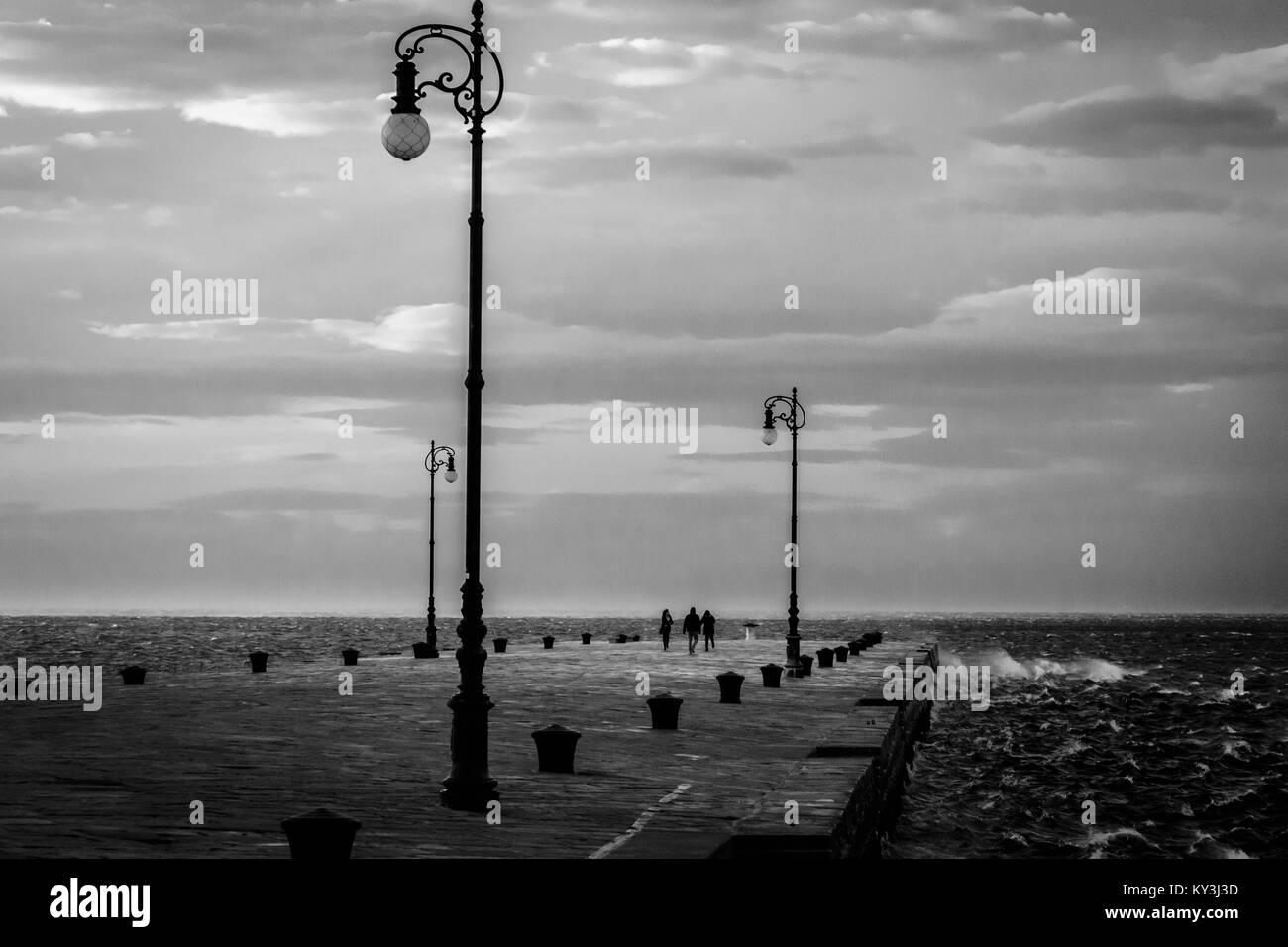 a cold and windy day in the port of Trieste, Italy Stock Photo - Alamy