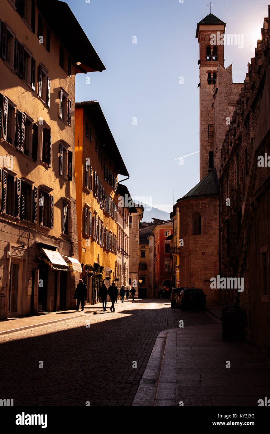 The old and historic buildings of the city of Trento, Italy Stock Photo ...