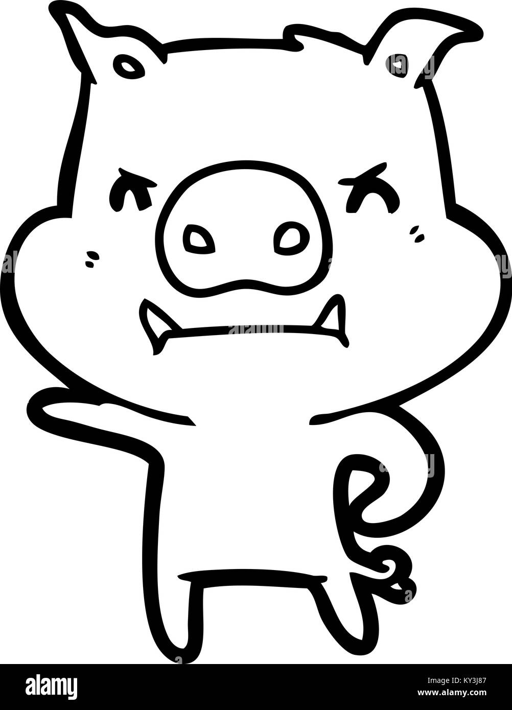 angry cartoon pig Stock Vector Image & Art - Alamy