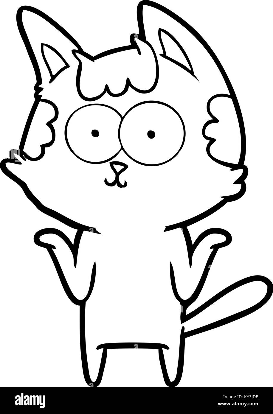 happy cartoon cat shrugging;shoulders Stock Vector Image & Art - Alamy