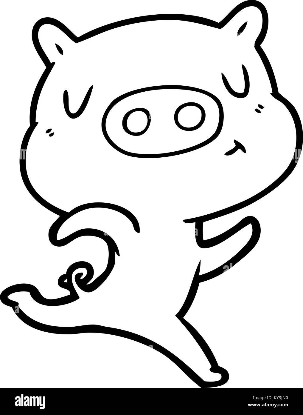 cartoon content pig running Stock Vector Image & Art - Alamy
