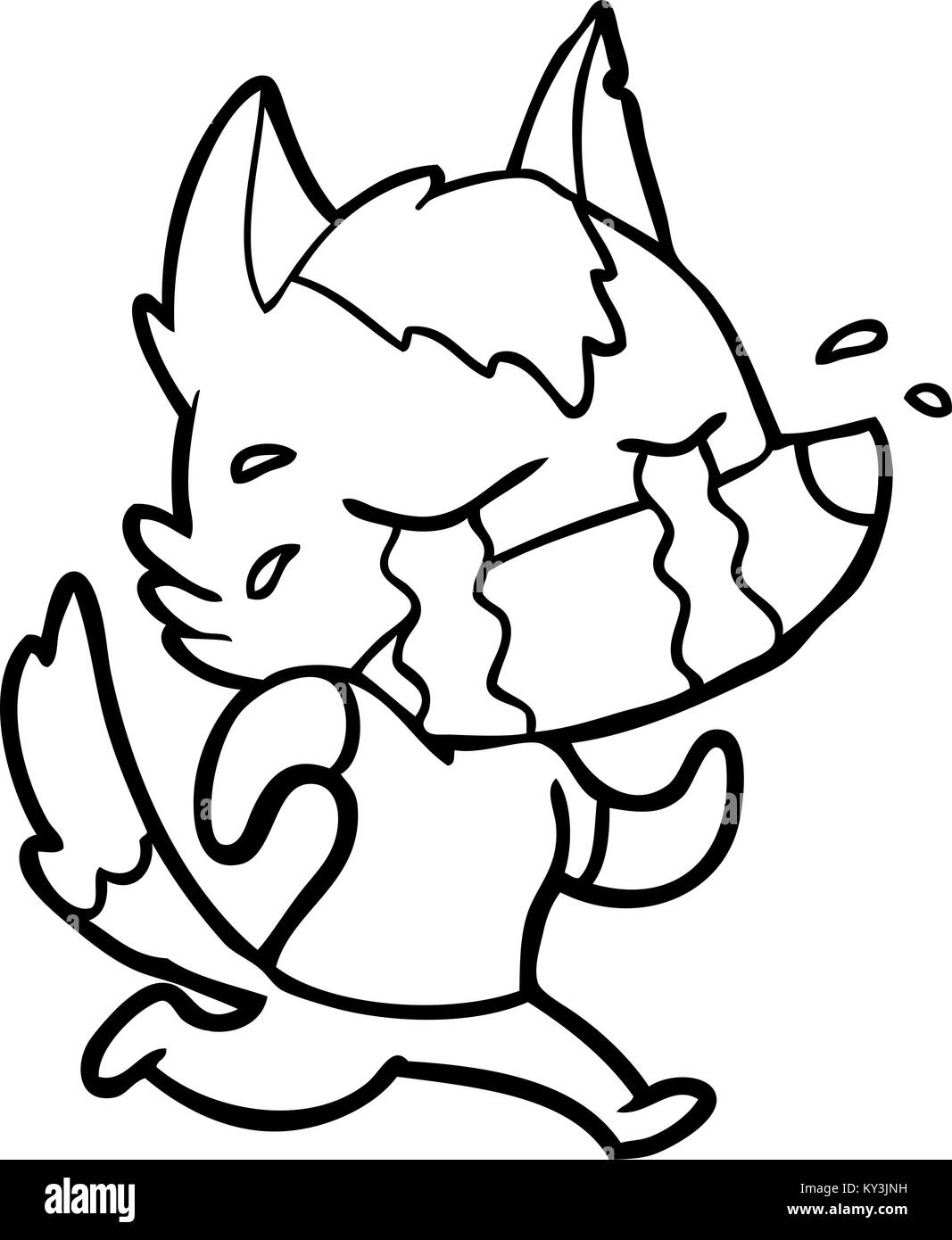 cartoon crying wolf running away Stock Vector Image & Art - Alamy