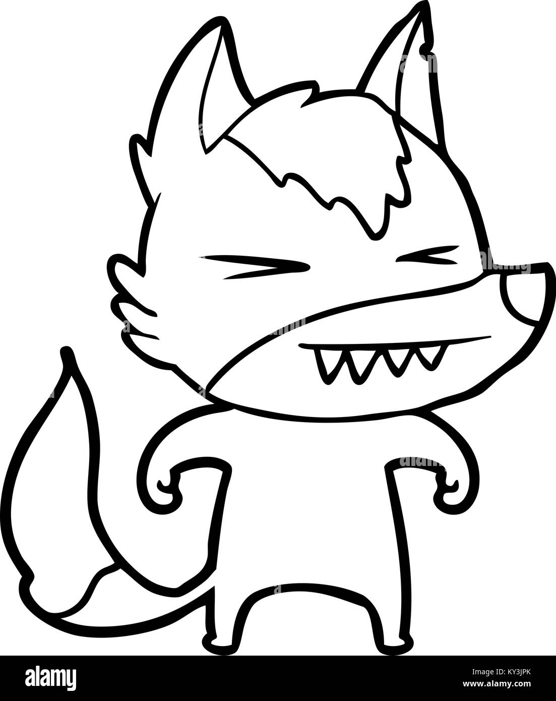 Angry Wolf Cartoon Drawing