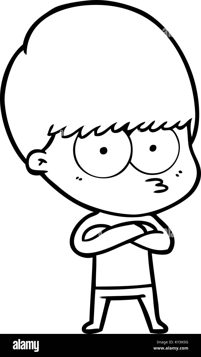 nervous cartoon boy Stock Vector Image & Art - Alamy