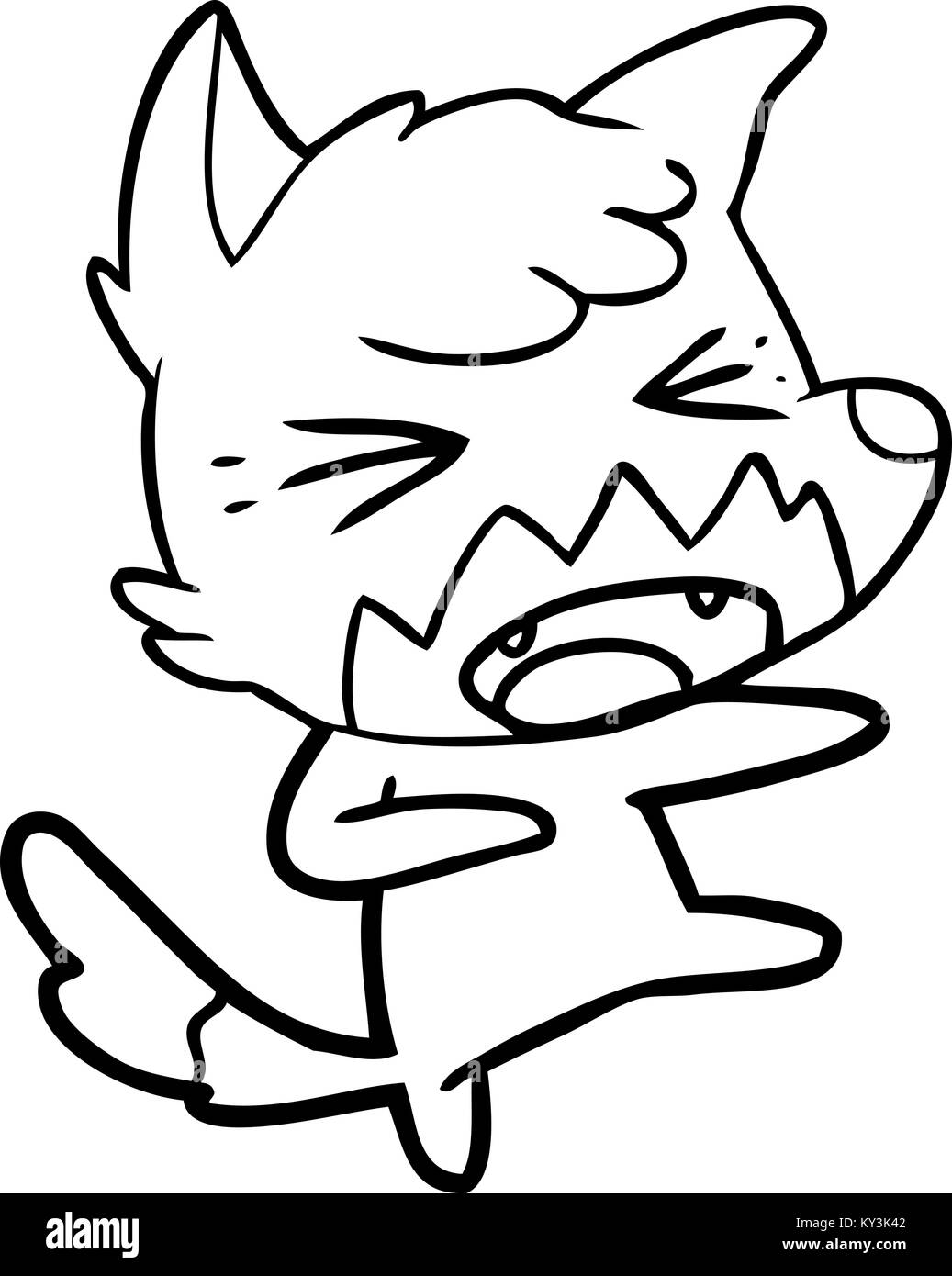 angry cartoon fox attacking Stock Vector Image & Art - Alamy