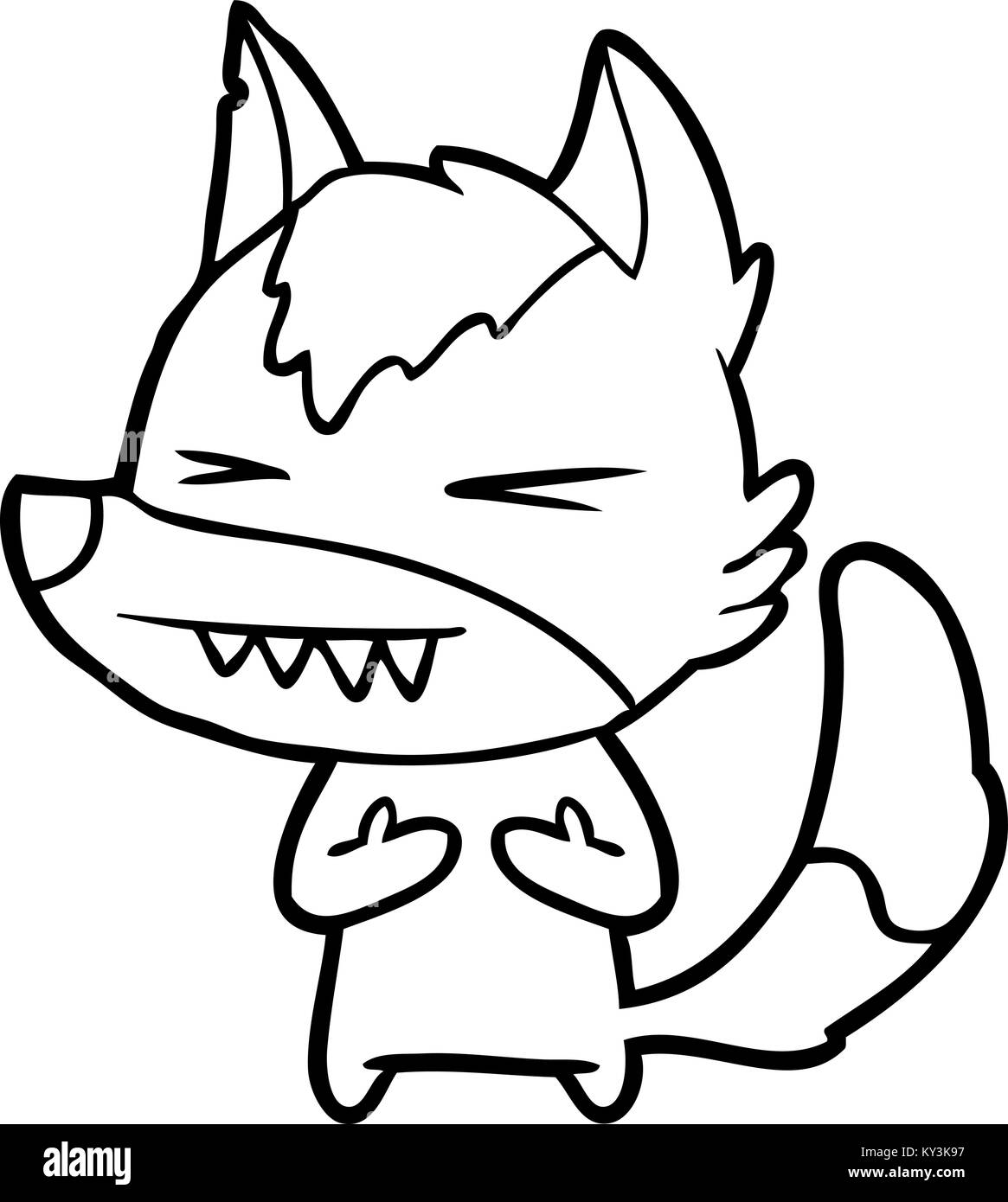 Angry Wolf Cartoon Stock Vector Image And Art Alamy