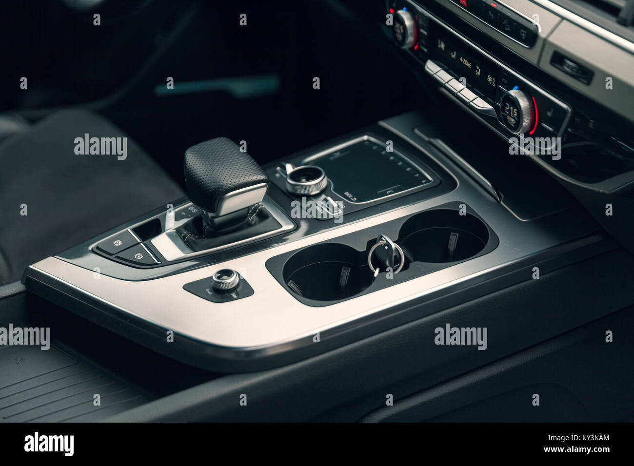gear lever in the modern car, detail Interior, close up Stock Photo - Alamy