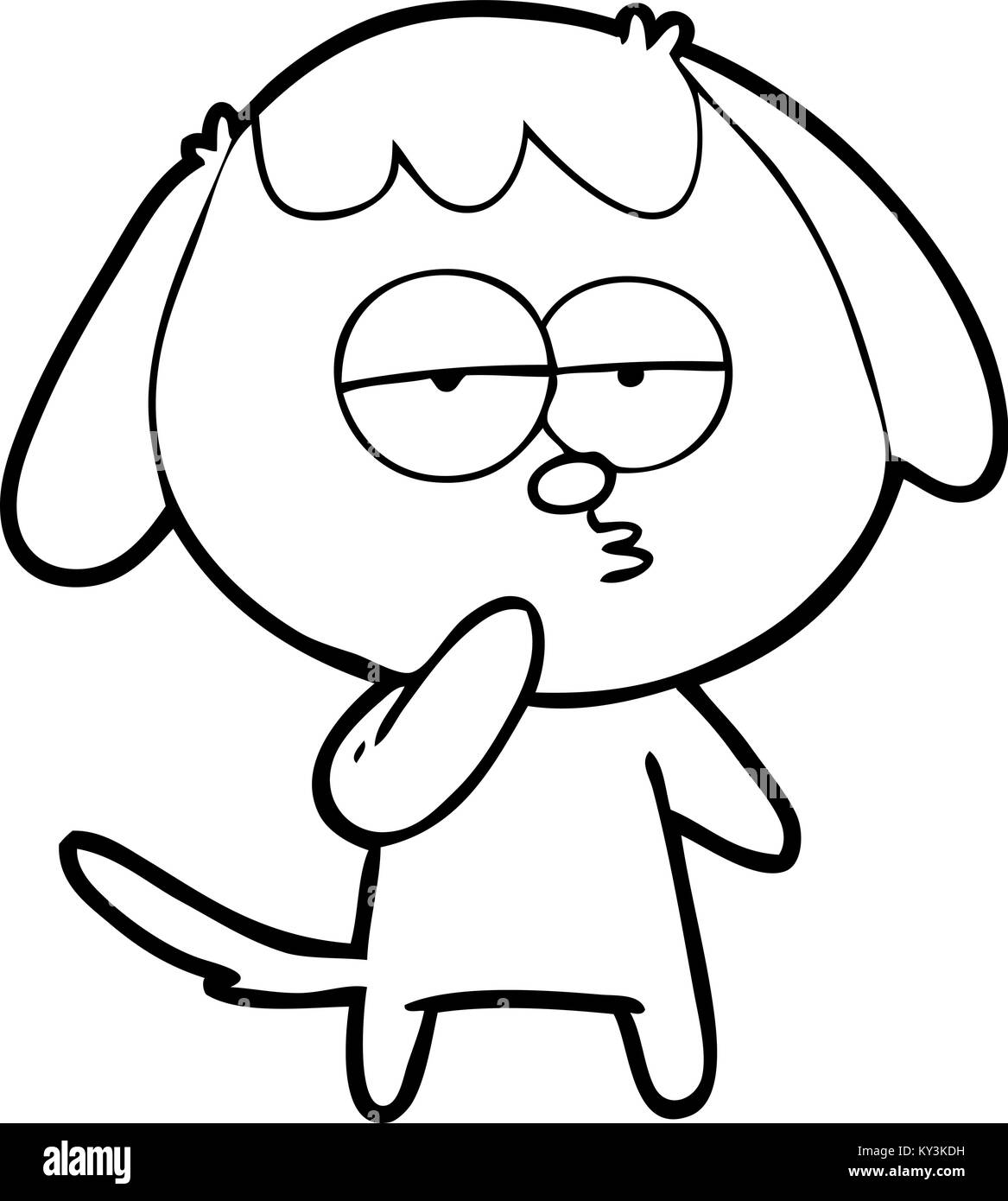 cartoon tired dog Stock Vector Image & Art - Alamy