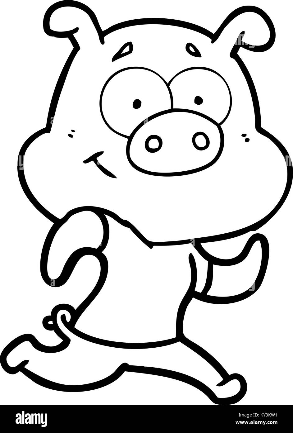 happy cartoon pig running Stock Vector Image & Art - Alamy