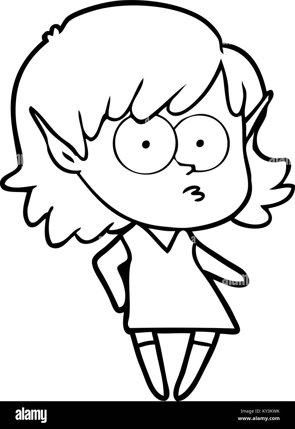 cartoon elf girl staring Stock Vector Image & Art - Alamy