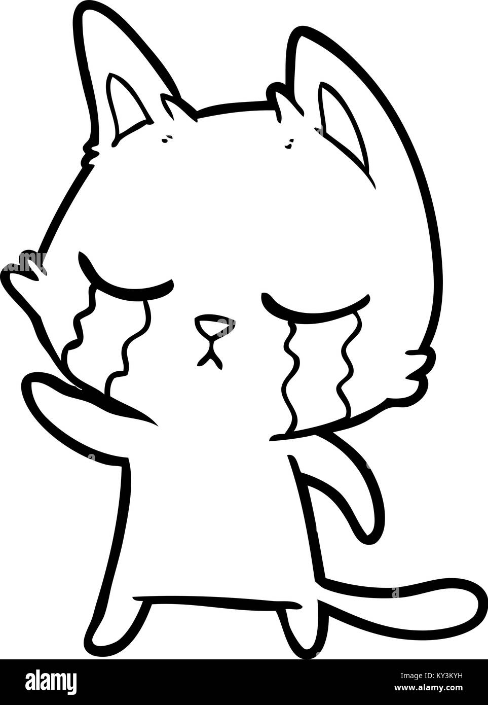 Crying Cat Lineart