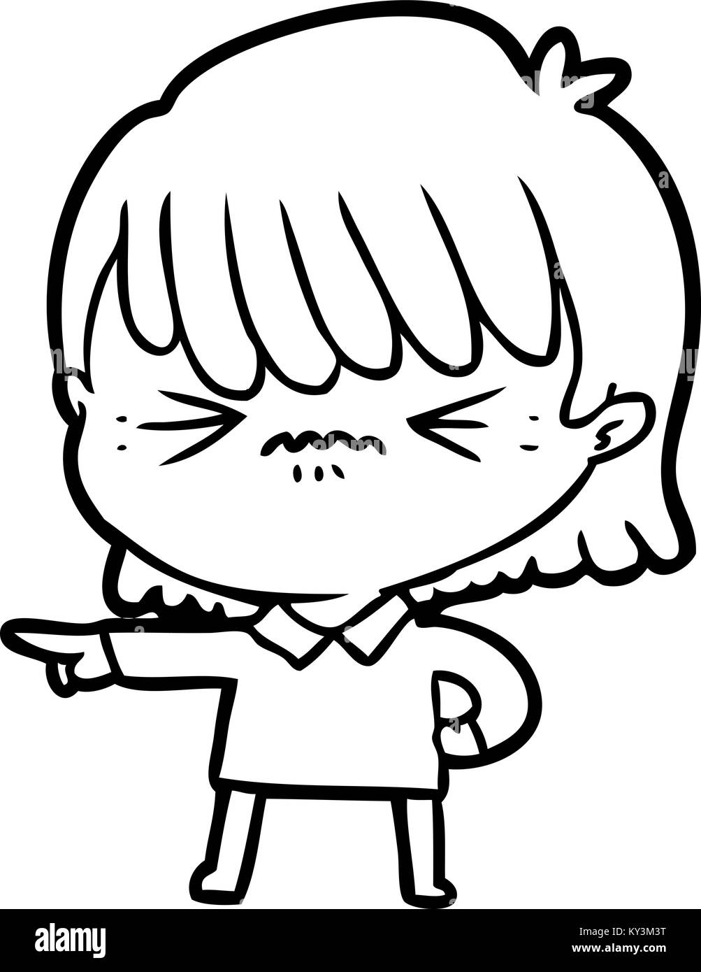 annoyed cartoon girl making accusation Stock Vector Image & Art - Alamy
