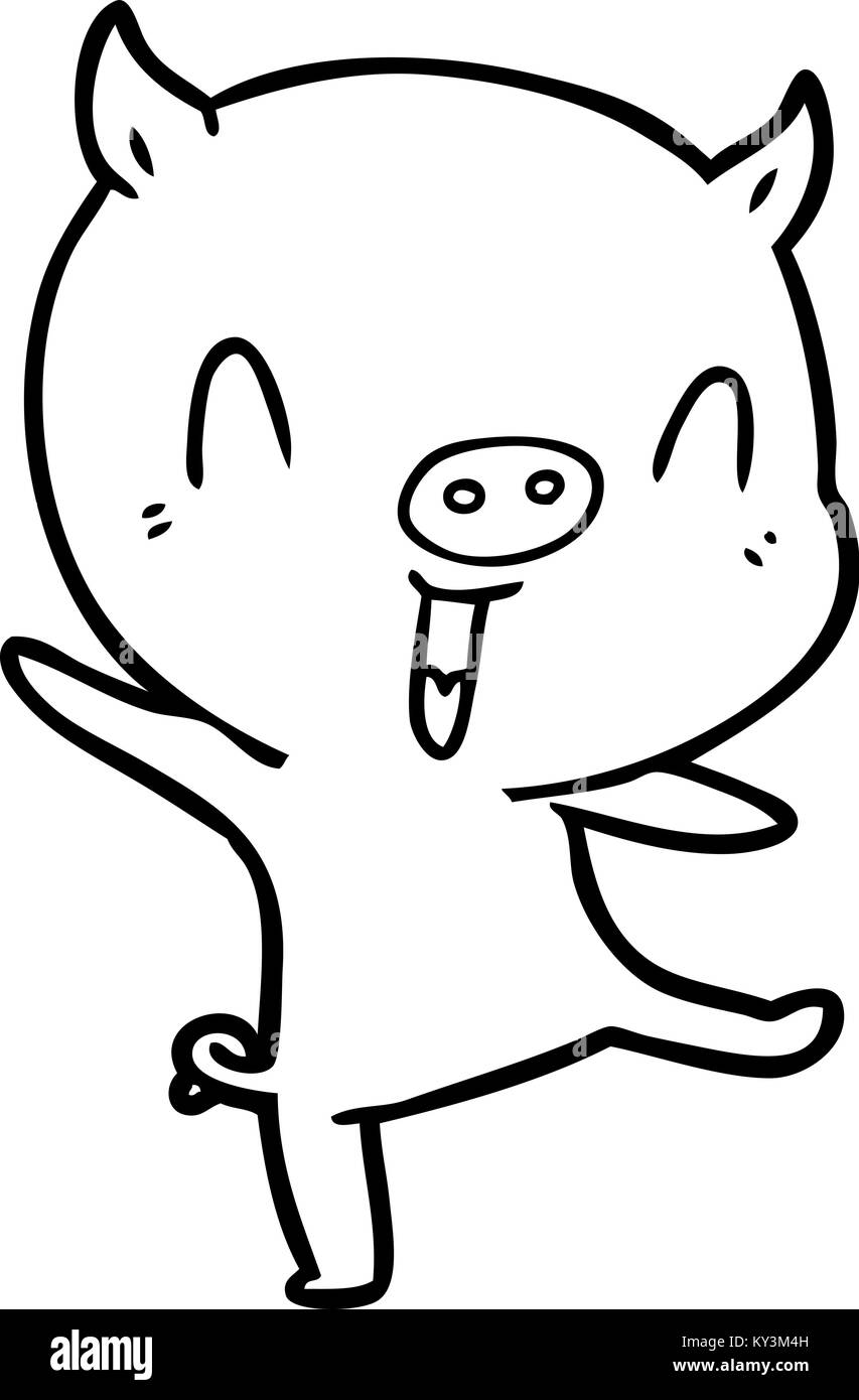 cartoon pig dancing Stock Vector Image & Art - Alamy