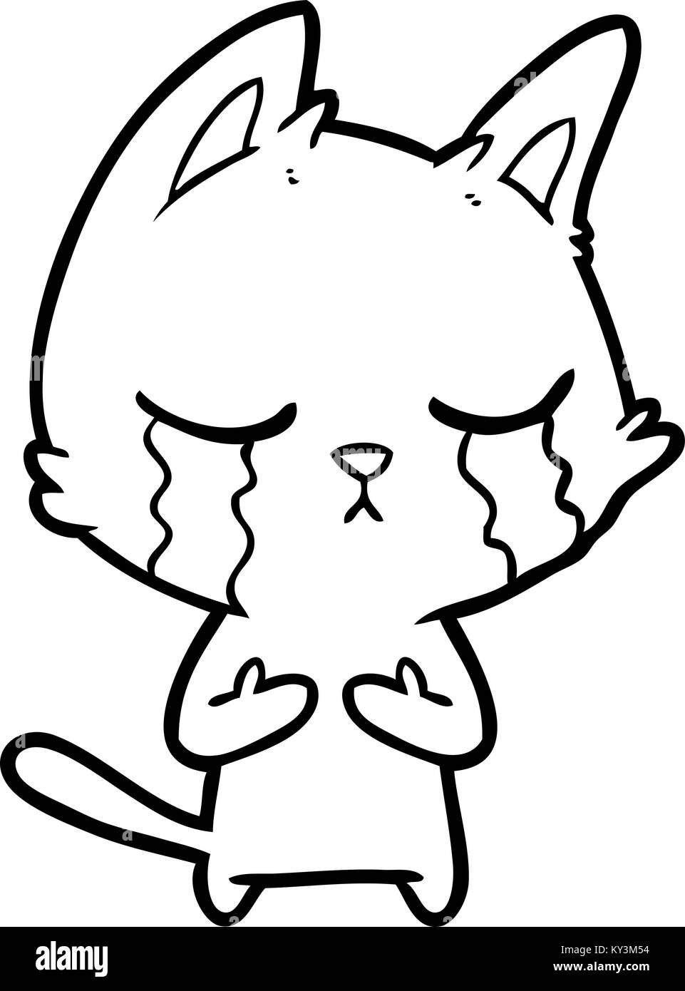 crying cartoon cat Stock Vector Image & Art - Alamy