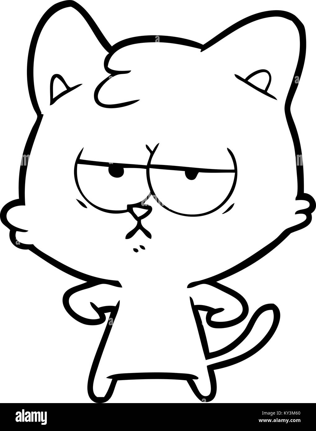 bored cartoon cat Stock Vector Image & Art - Alamy