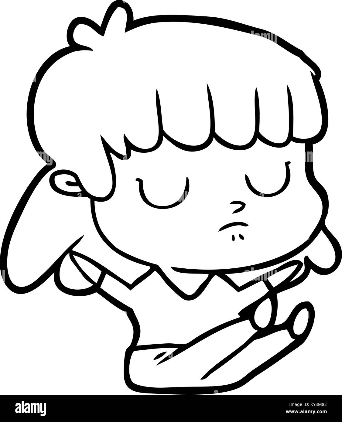 cartoon indifferent woman sitting Stock Vector Image & Art - Alamy