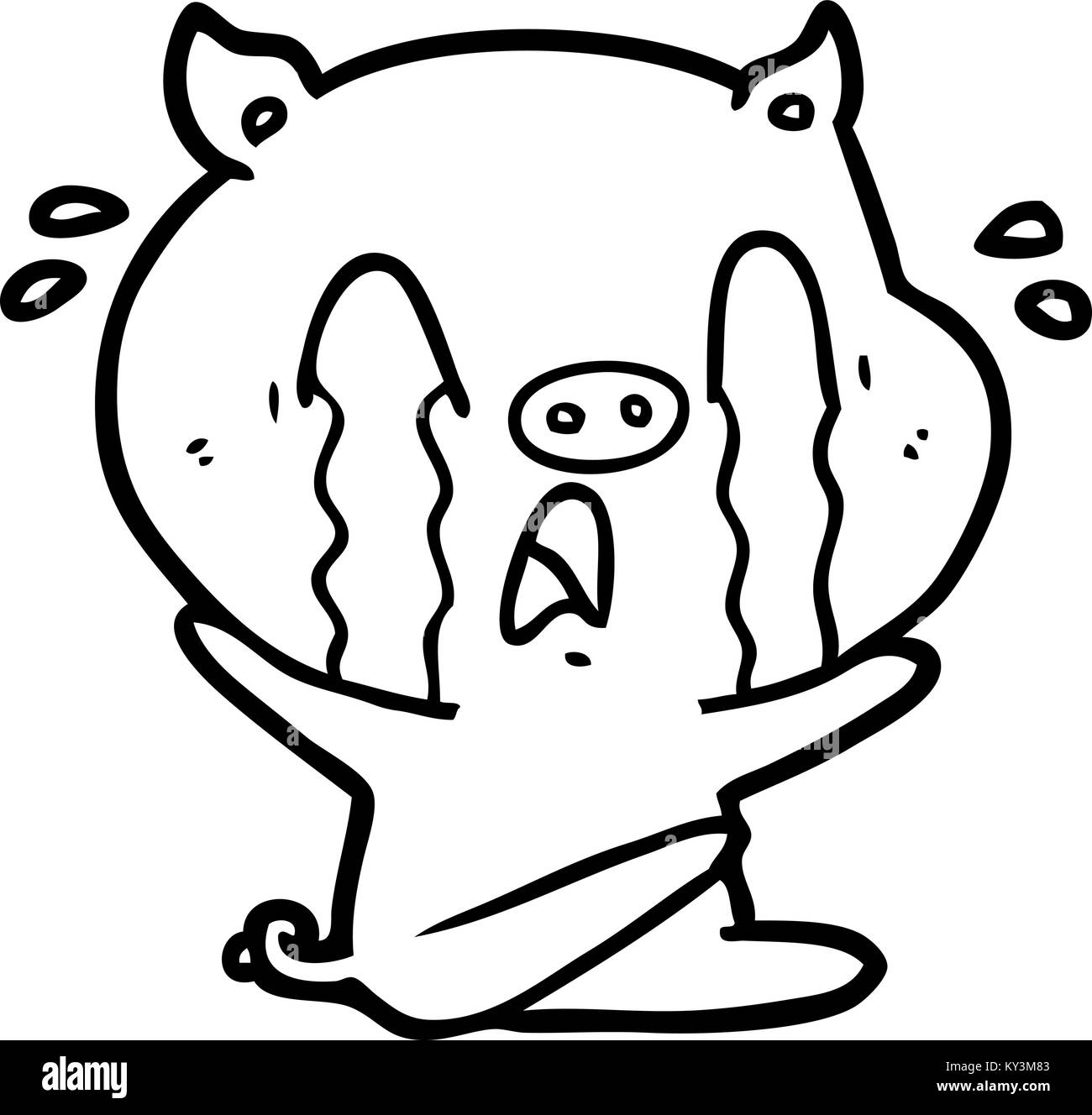 crying pig cartoon Stock Vector Image & Art - Alamy