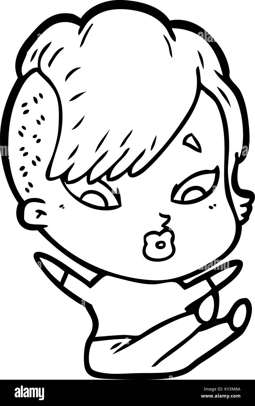 cartoon surprised girl falling over Stock Vector Image & Art - Alamy