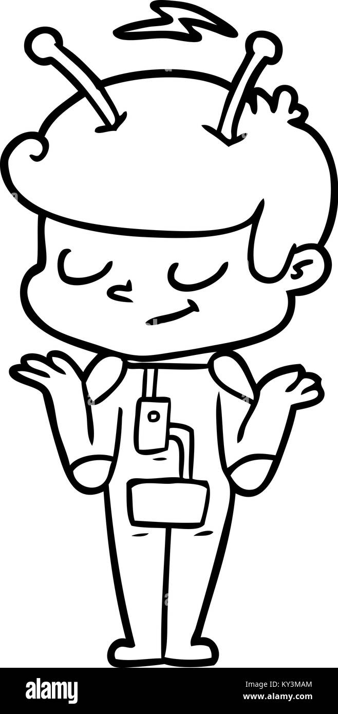 friendly cartoon spaceman shrugging Stock Vector Image & Art - Alamy