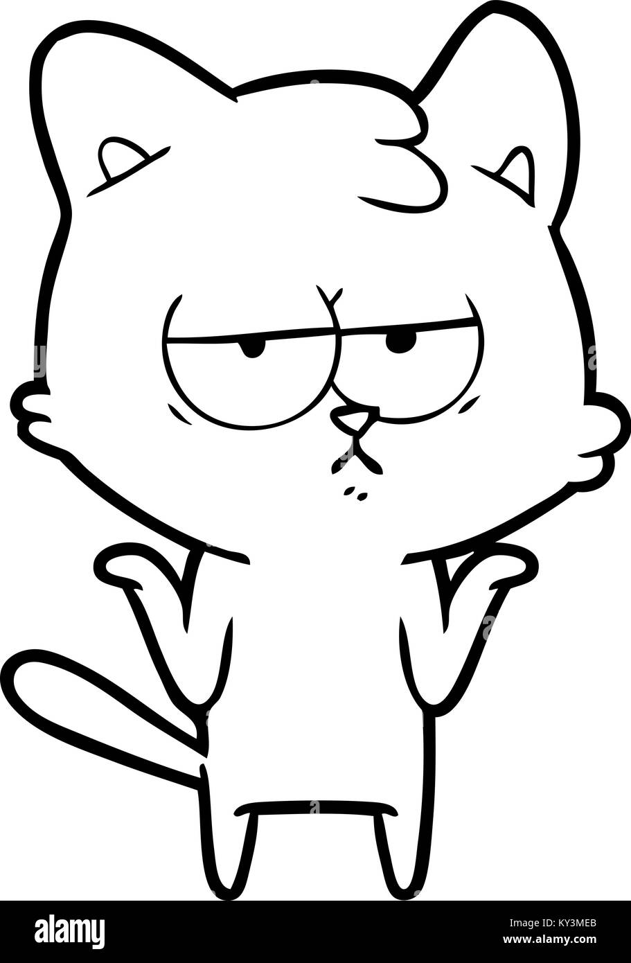 bored cartoon cat Stock Vector Image & Art - Alamy