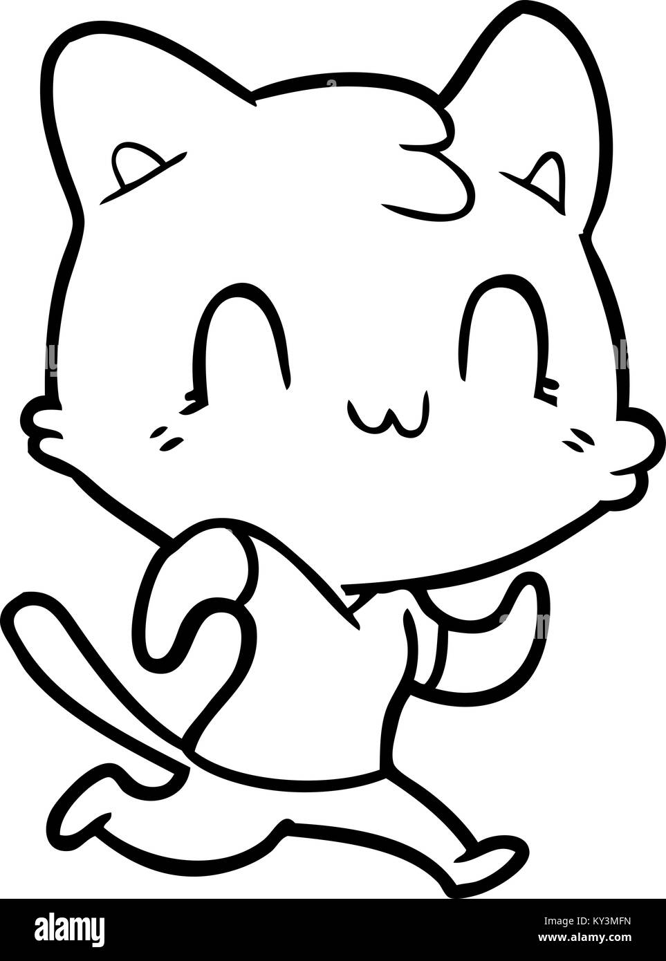 cartoon happy cat running Stock Vector Image & Art - Alamy
