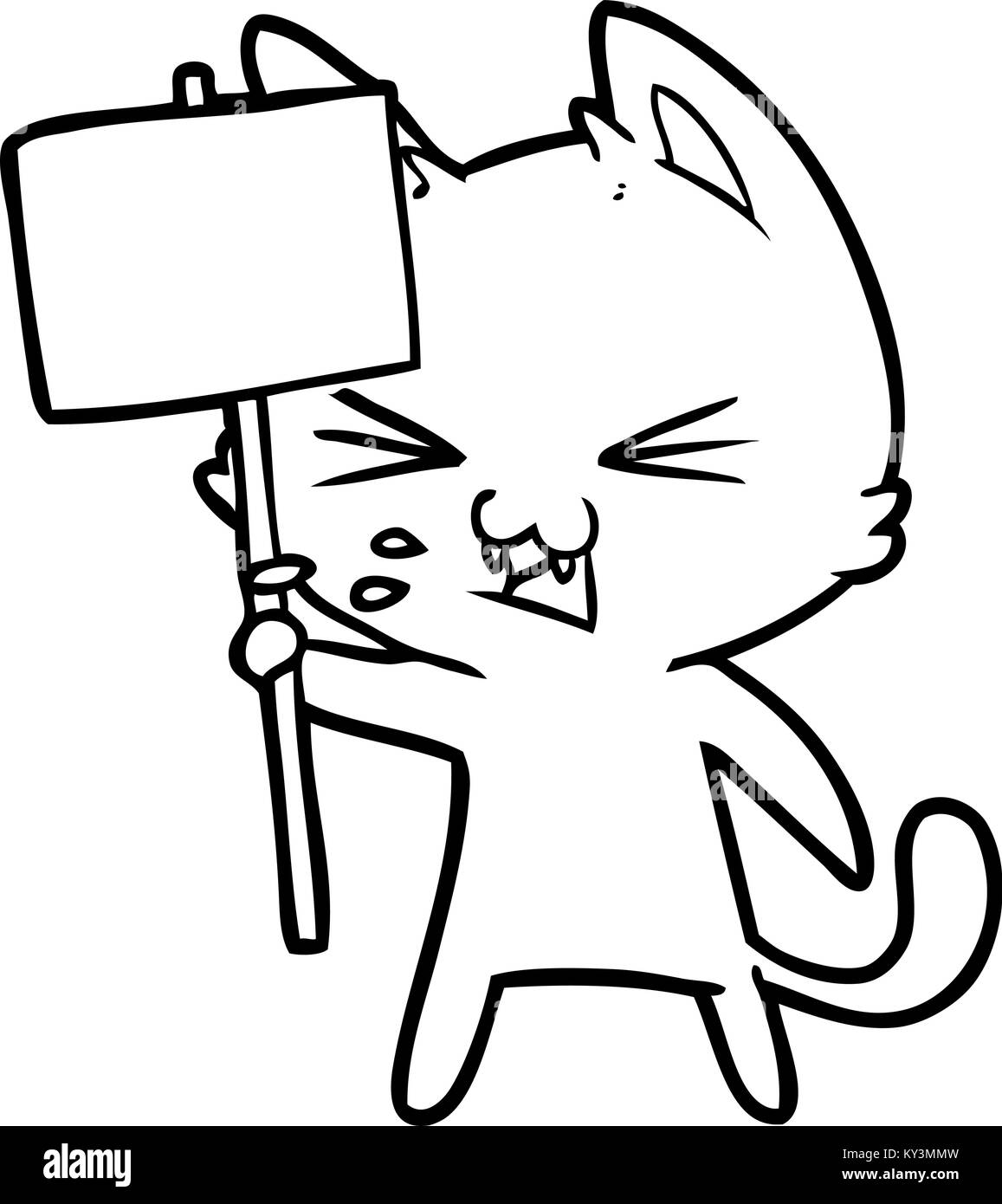 cartoon cat protesting Stock Vector Image & Art - Alamy