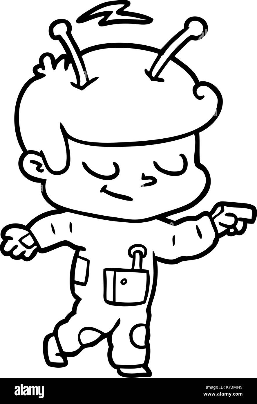 friendly cartoon spaceman pointing Stock Vector Image & Art - Alamy