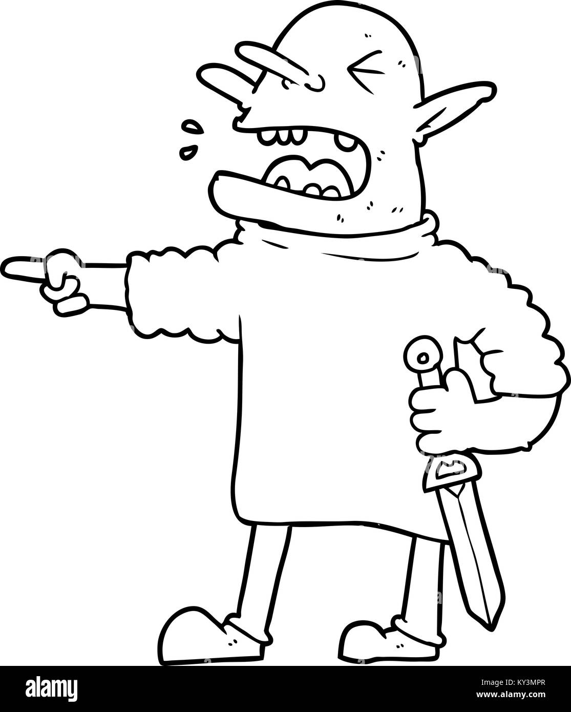 cartoon goblin with knife Stock Vector Image & Art - Alamy