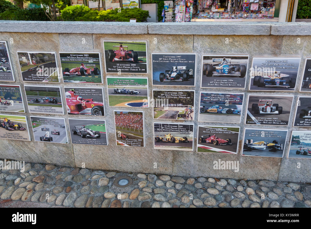 Wall of champions, Biassono, Monza, Italy Stock Photo - Alamy