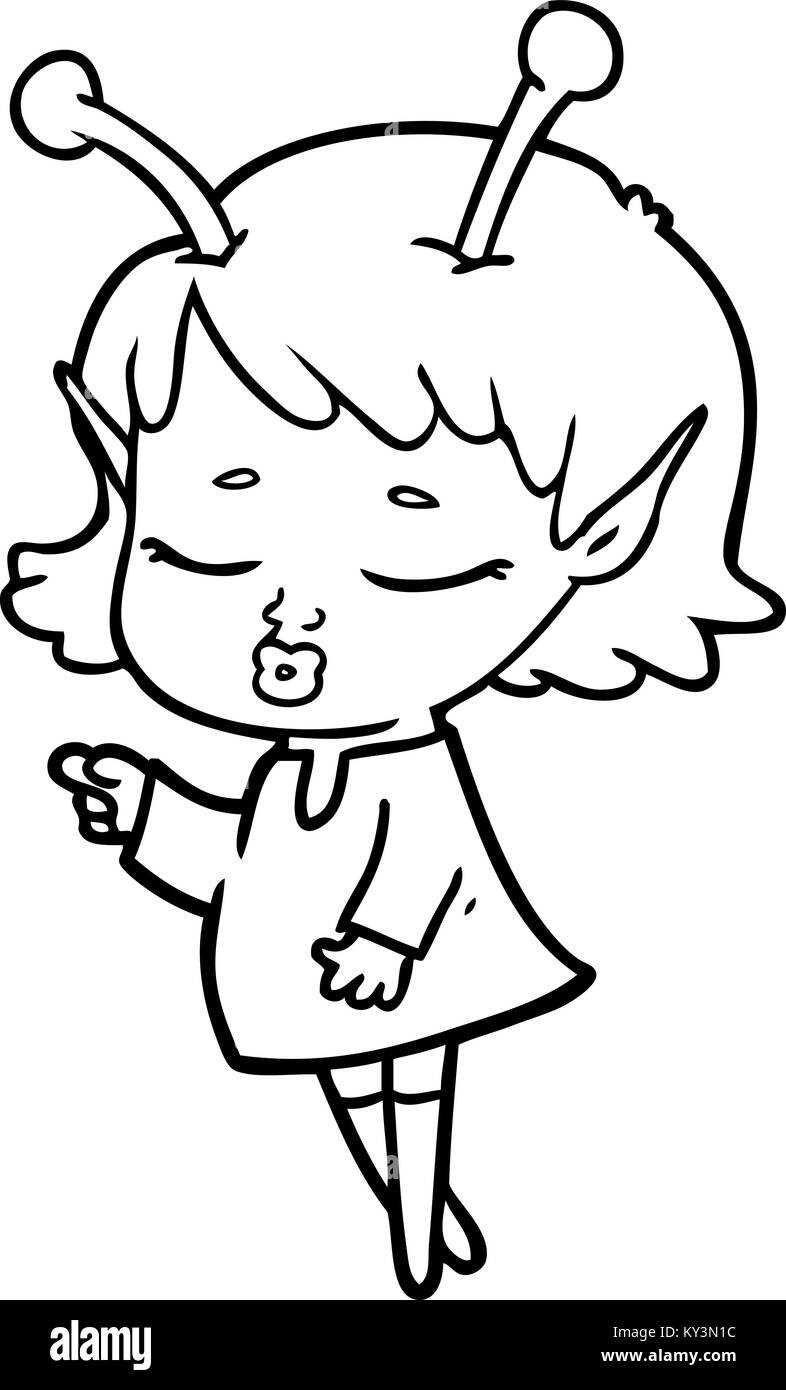 cute alien girl cartoon Stock Vector Image & Art - Alamy