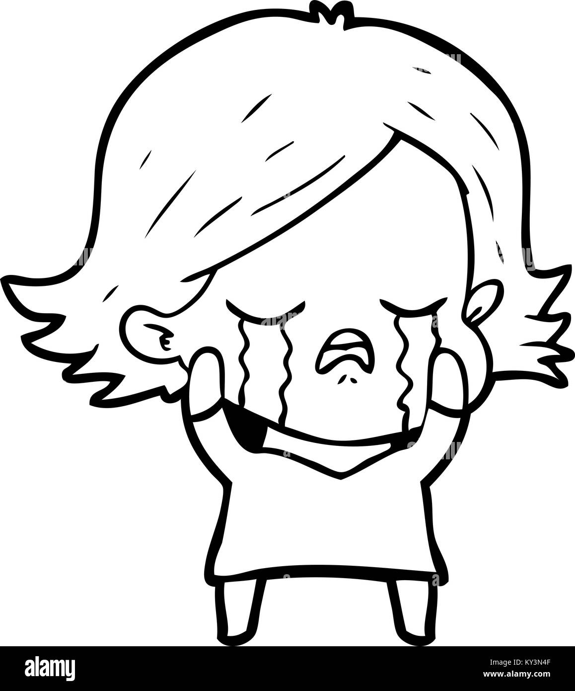 cartoon girl crying Stock Vector Image & Art - Alamy