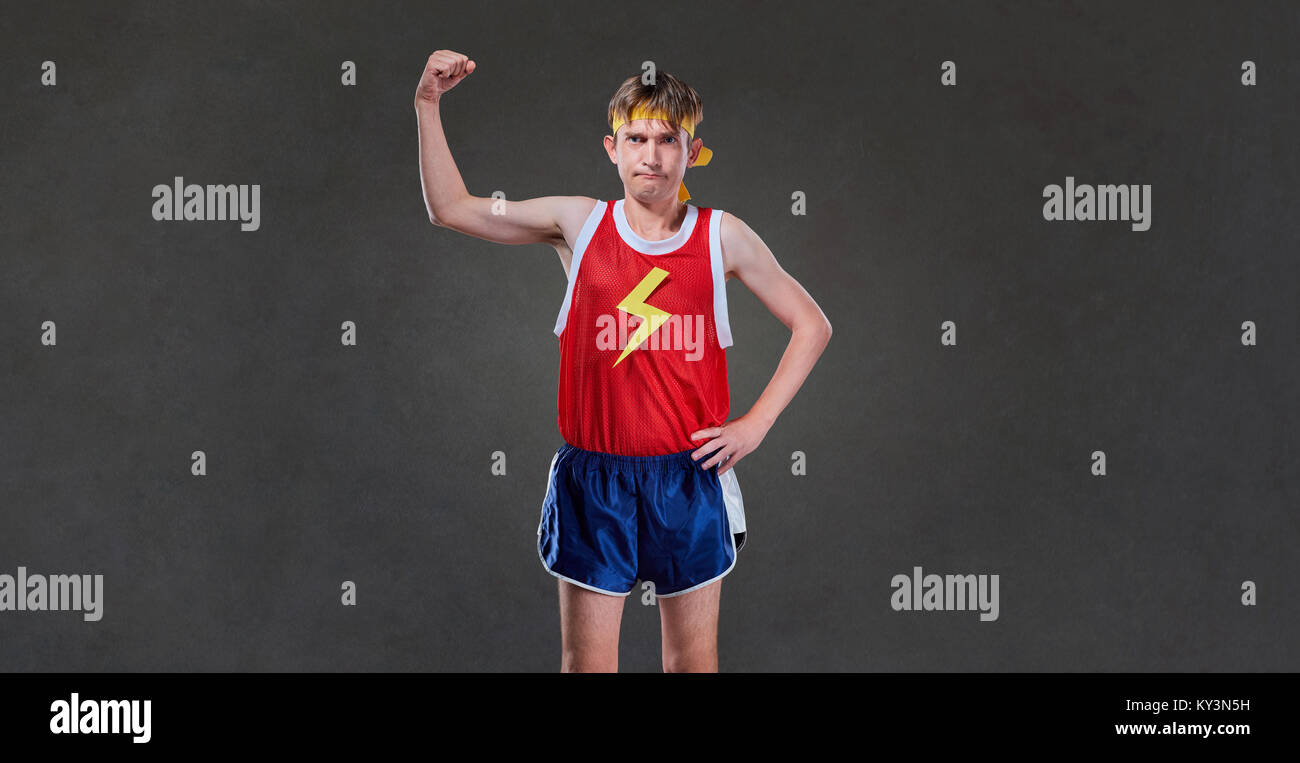 A funny lean man in sportswear posing Stock Photo - Alamy