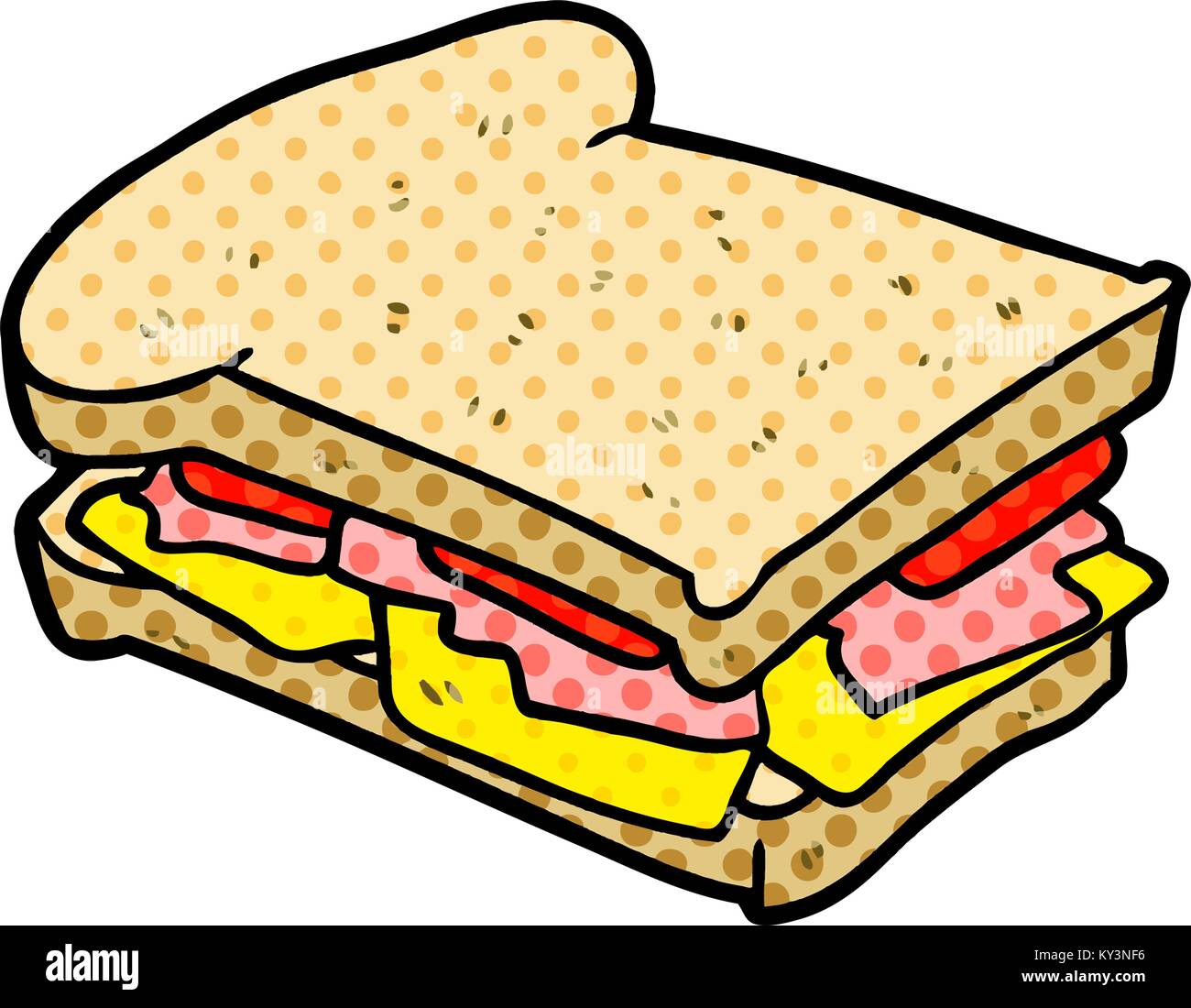 cartoon ham cheese tomato sandwich Stock Vector Image & Art - Alamy