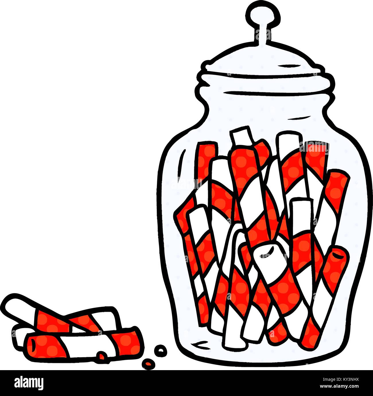 cartoon traditional candy sticks in jar Stock Vector Image & Art - Alamy