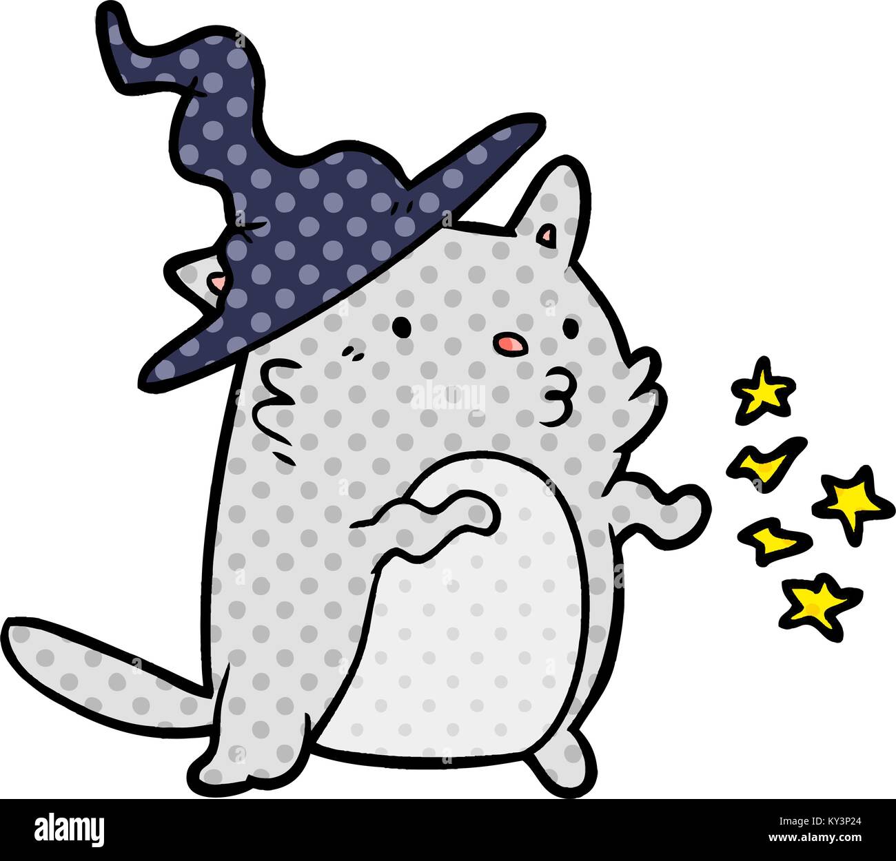 magical amazing cartoon cat wizard Stock Vector Image & Art - Alamy