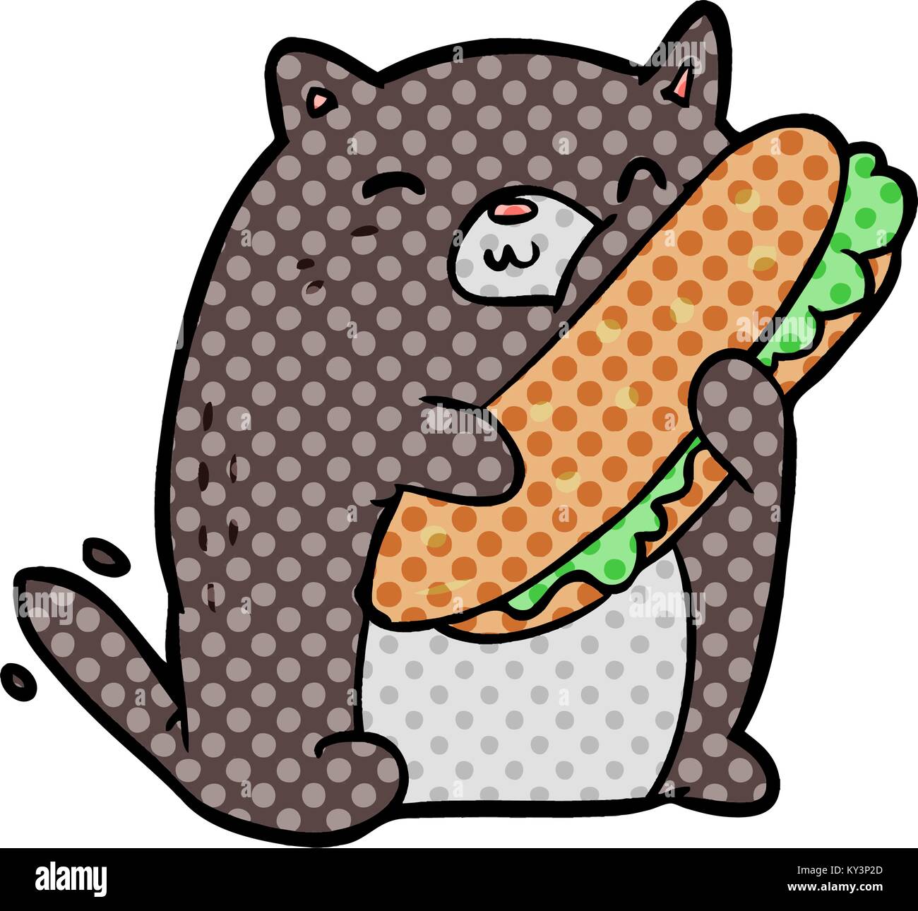cartoon cat loving the amazing sandwich he's just made for lunch Stock ...