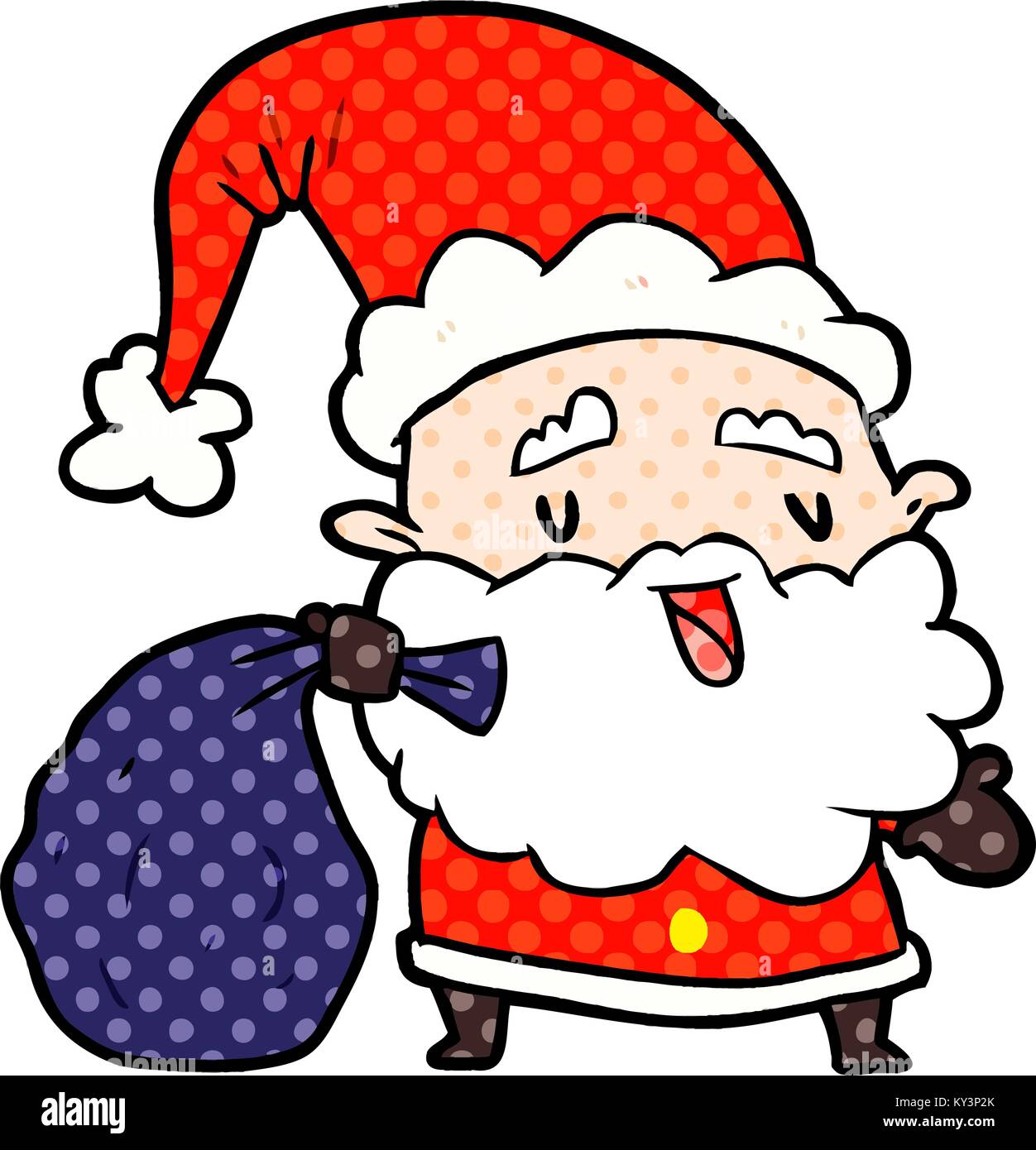 Cartoon Santa Claus Carrying Sack Of Presents Stock Vector Image And Art