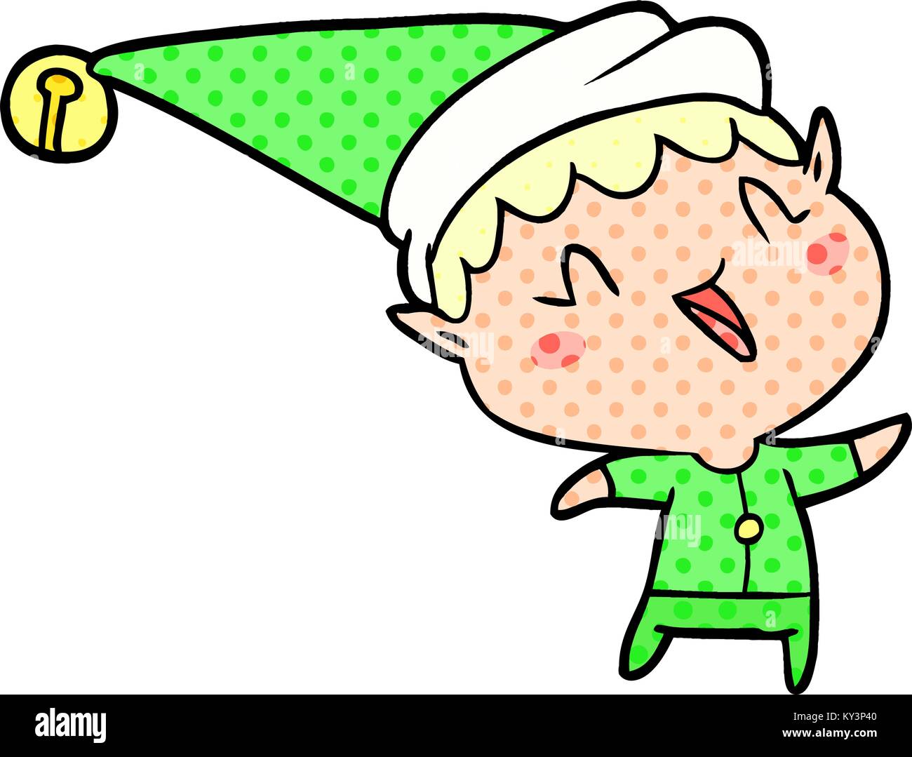 cartoon happy christmas elf Stock Vector Image & Art - Alamy