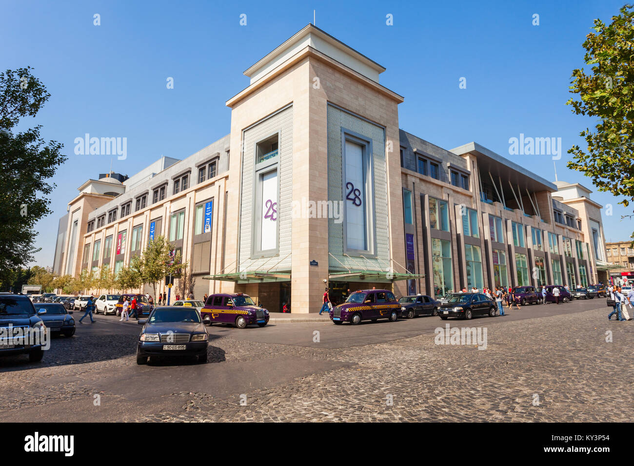 BAKU, AZERBAIJAN - SEPTEMBER 14, 2016: 28 Mall is a shopping center in the center of Baku ...
