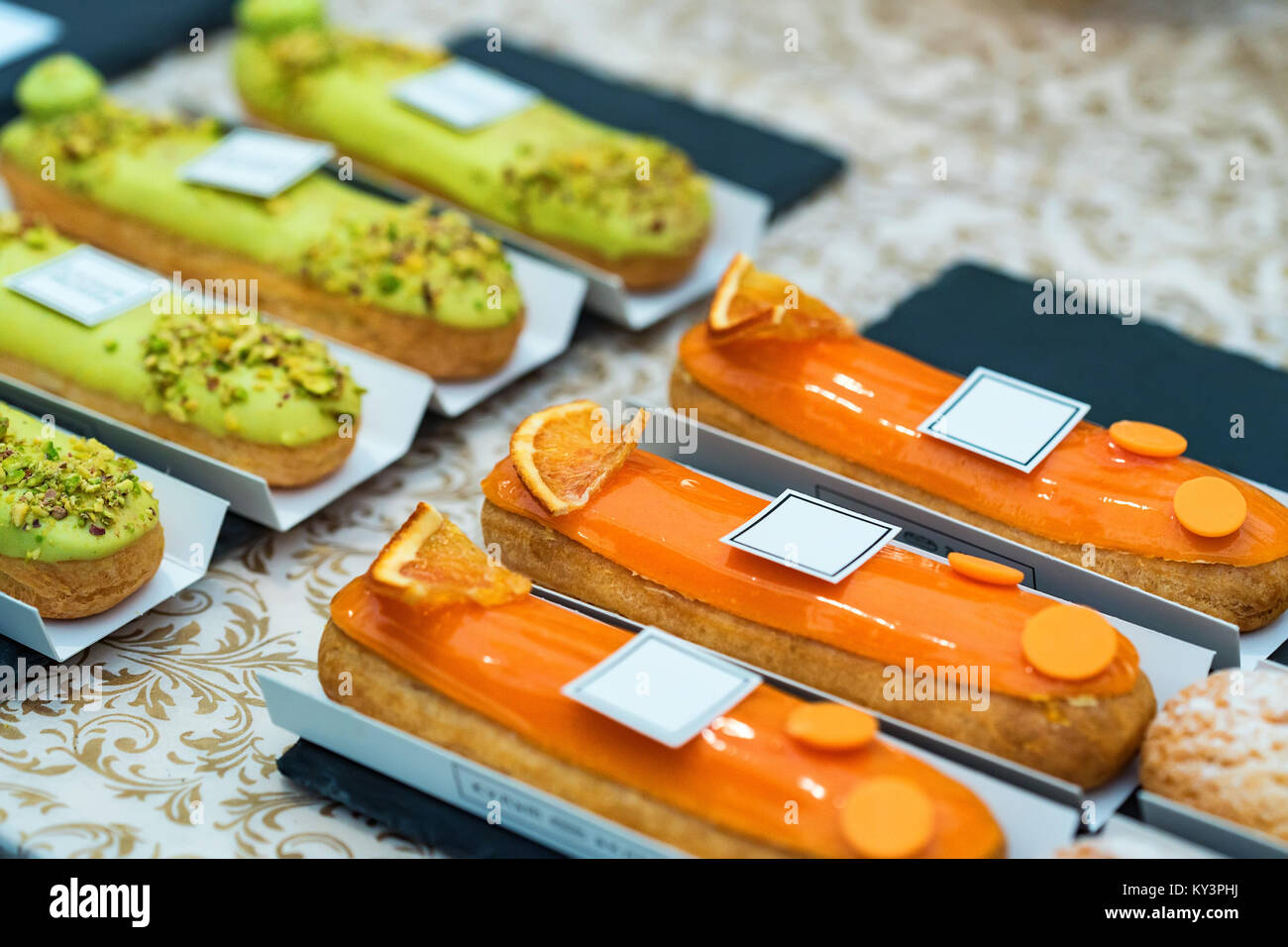 Orange eclairs hi-res stock photography and images - Alamy