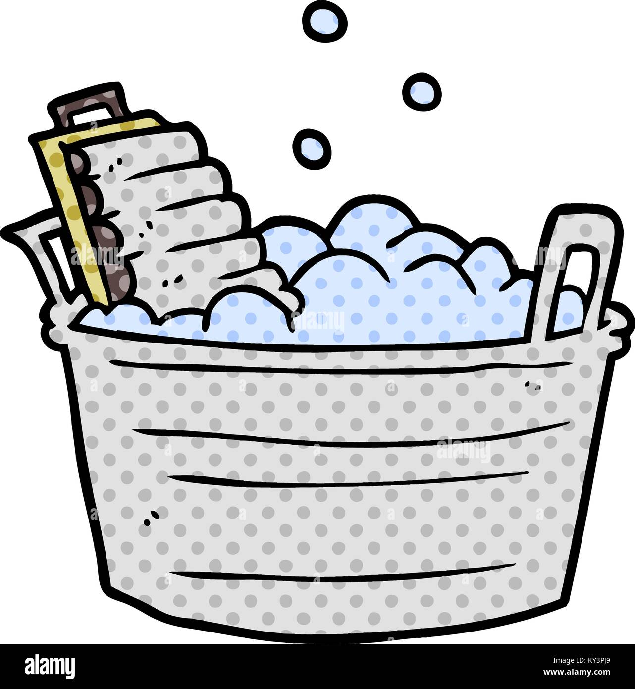 cartoon old laundry washboard and bucket Stock Vector Image & Art - Alamy