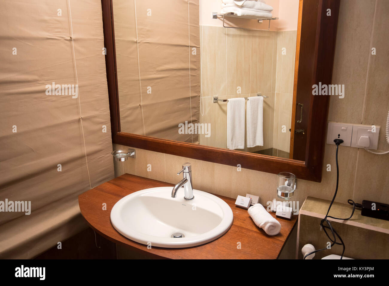 Ceramic drain of bathroom sink Stock Photo - Alamy