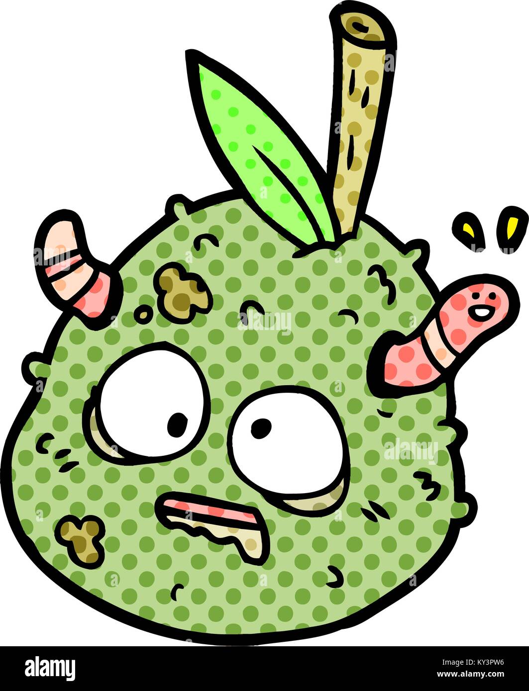 cartoon rotting old pear with worm Stock Vector Image & Art - Alamy