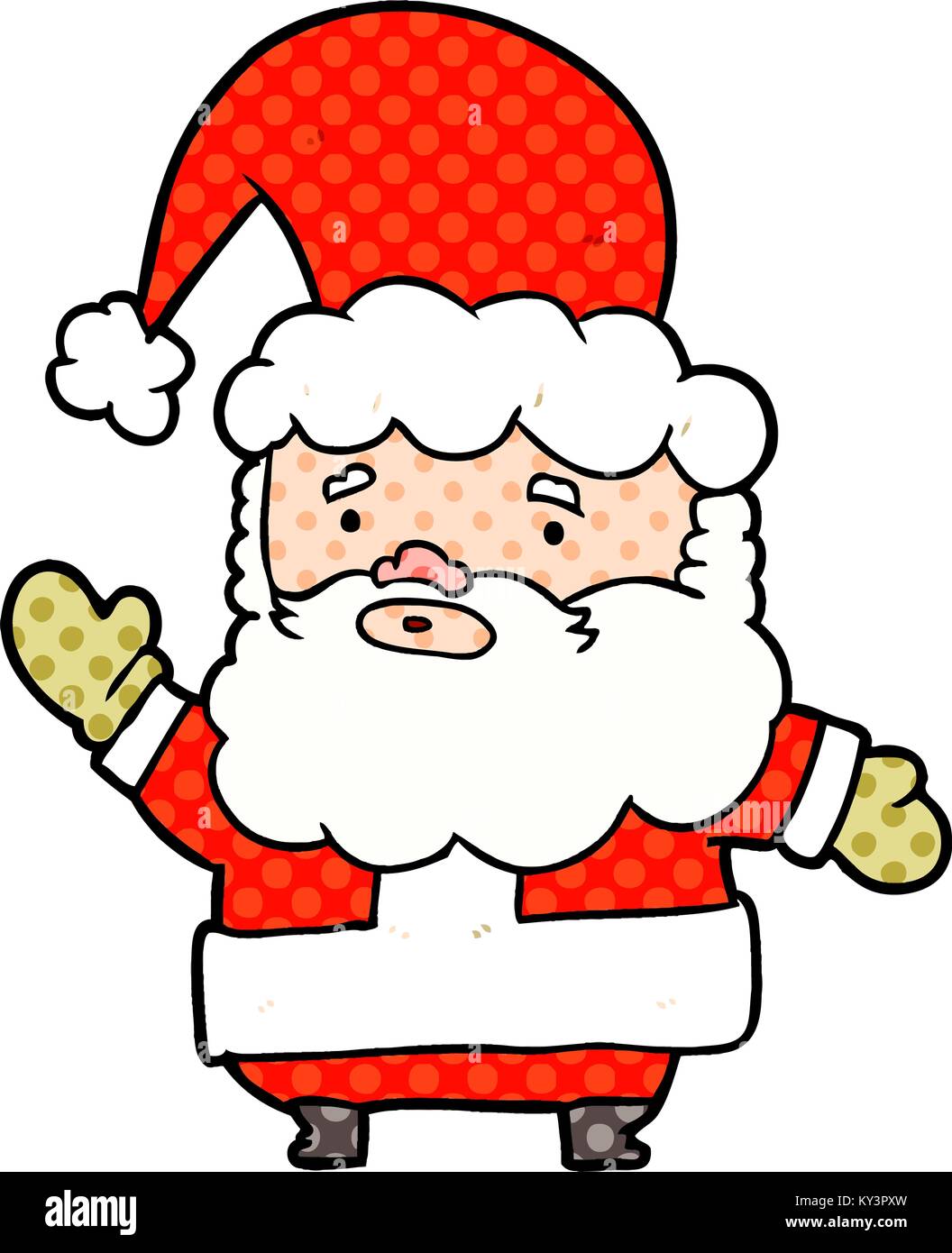 cartoon santa claus waving Stock Vector Image & Art - Alamy
