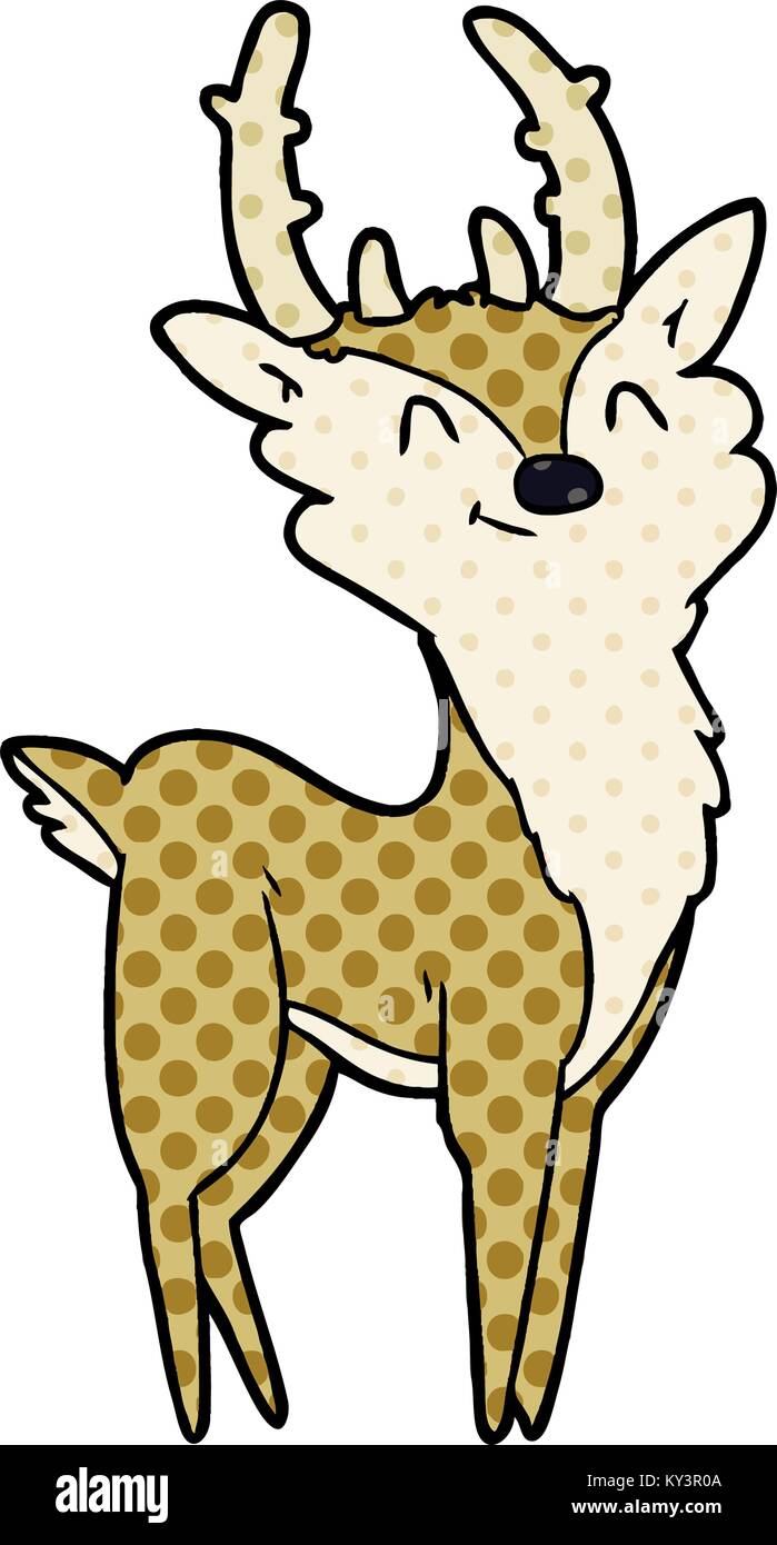 cartoon happy stag Stock Vector Image & Art - Alamy