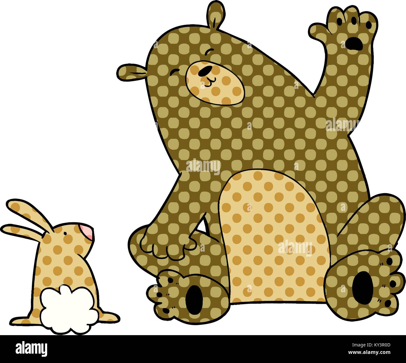 cartoon bear and rabbit friends Stock Vector Image & Art - Alamy
