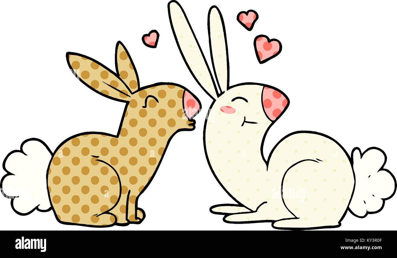 cartoon rabbits in love Stock Vector Image & Art - Alamy