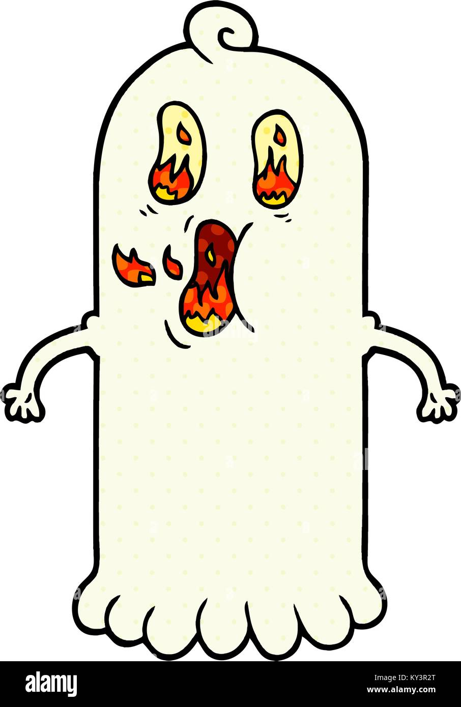 cartoon ghost with flaming eyes Stock Vector Image & Art - Alamy