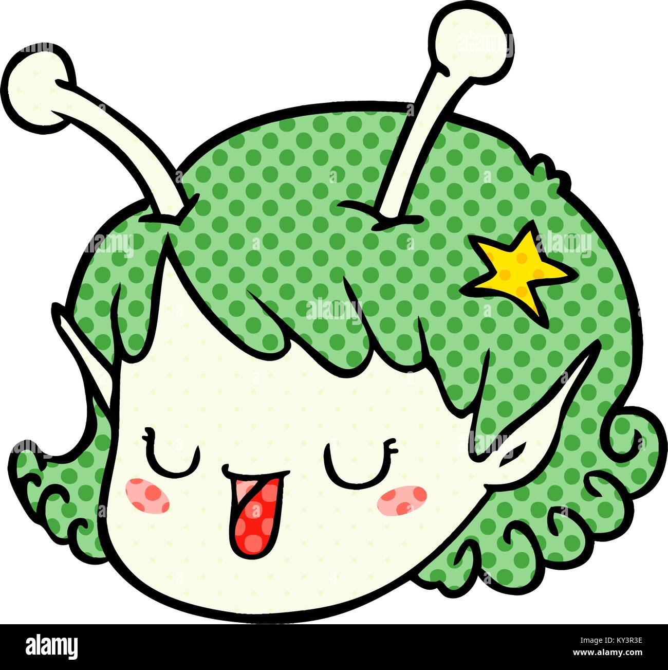 cartoon alien space girl face Stock Vector Image & Art - Alamy